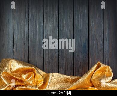 wooden dark texture with gold textil, with copy space Stock Photo - Alamy