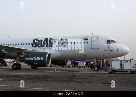 New Delhi, India - Jul 15, 2015. Passenger bus of IndiGo Airlines at ...