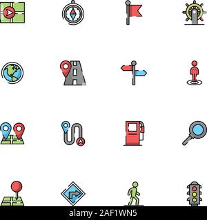 bundle of maps and navigation icons Stock Vector Image & Art - Alamy