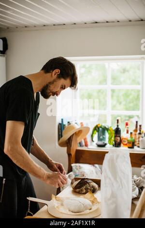 man making bread Stock Photo - Alamy