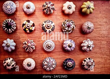 Colourful assorted drawer knobs Stock Photo - Alamy