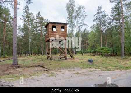 Guard tower and route of the Harry tunnel of the famous Great Escape ...