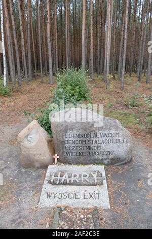 Guard tower and route of the Harry tunnel of the famous Great Escape ...