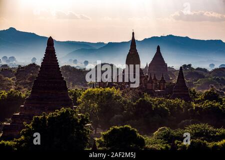 Bagan sunset in Myanmar, Asia Stock Photo - Alamy
