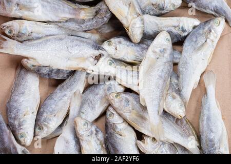 dried salted fish in indonesian market. dried fish in an Asian market ...