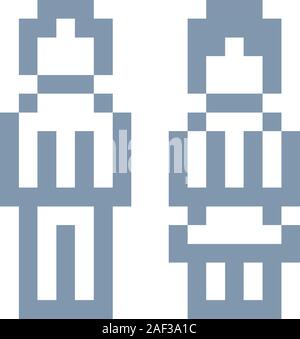 Male and female 8 bit pixels. People in pairs for cross stitch pattern ...