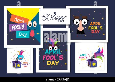 five fools day icons Stock Vector Image & Art - Alamy