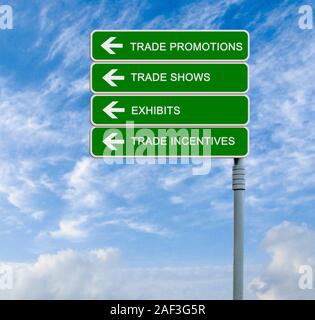 Road signs to Trade Promotions Stock Photo - Alamy