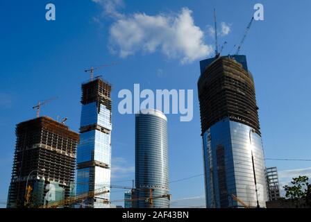 Construction of skyscrapers. Office high-altitude buildings on a ...