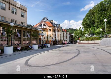 LUHACOVICE, CZECH REPUBLIC - APRIL 30 2018: Vincentka spring at the ...