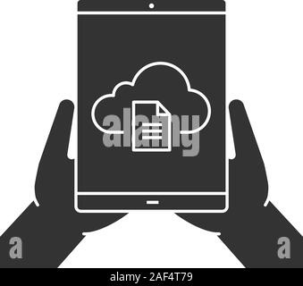 hands with tablet device and document file vector illustration design ...