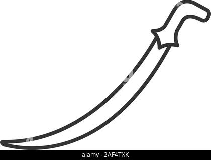 Scimitar sword linear icon. Thin line illustration. Sabre. Muslim ...
