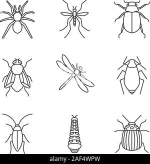 Aphid linear icon. Insect pest. Plant lice. Thin line illustration ...