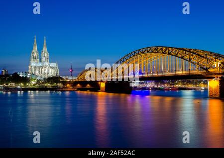The Rhine River, the buildings, and the Cityscape of Cologne NRW ...