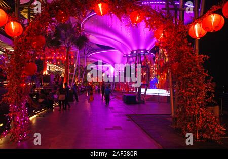 Baywalk Mall at Night with colorfull lamp, Jakarta, Indonesia Stock ...