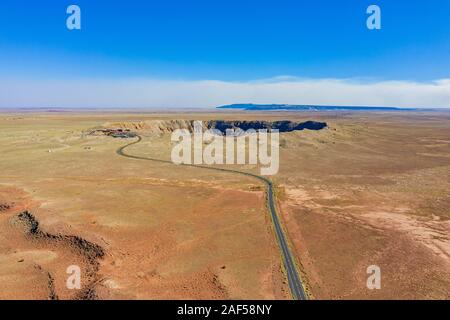 Aerial view of the Meteor Crater Natural Landmark at Arizona Stock ...