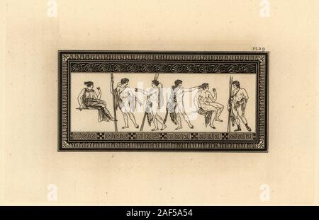 The seated figures are Maia, eldest of the Pleiades and mother of ...