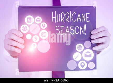 Conceptual hand writing showing Hurricane Season. Concept meaning time ...