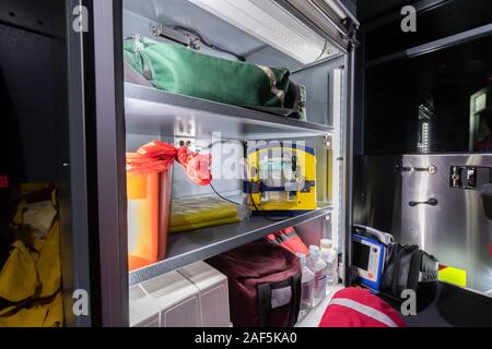 Ambulance engine compartment on fire UK Stock Photo - Alamy