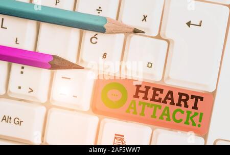 Writing note showing Heart Attack. Business concept for sudden ...