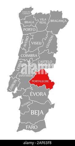 Map of Portalegre in Portugal Stock Photo - Alamy