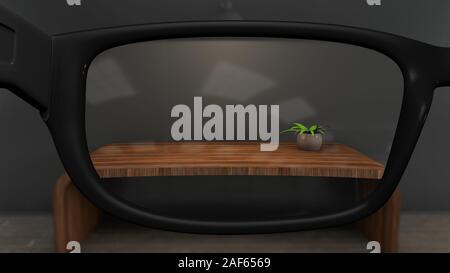 Vision test chart and eyeglasses. 3D illustration Stock Photo - Alamy