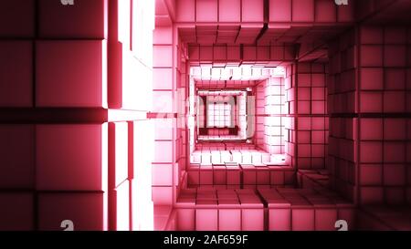 Science Fiction Minimalist Cube Maze Modern Fantasy 3D Illustration ...