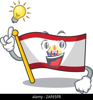 Flag french polynesia Scroll cartoon character bringing a box Stock ...