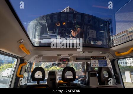 Inside London Black Taxi Cab Stock Photo - Alamy