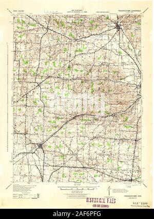Fredericktown, Ohio, map 1943, 1:62500, United States of America by ...