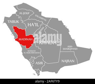 Medina Saudi Arabia Map grey Stock Photo - Alamy
