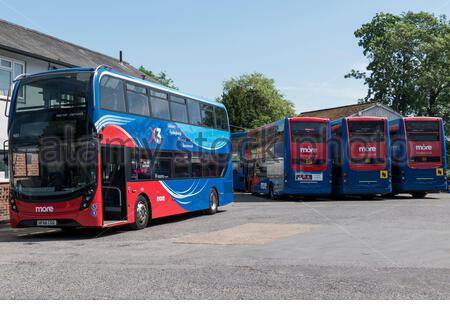 Buses parked in bus depot in yorkshire city of sheffield in the Stock ...