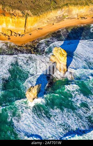 Gog and Magog rock stacks sit out from Gibson Steps along the Great ...