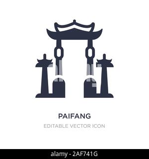 Chinese Gate or Paifang isolated on white background illustration Stock ...