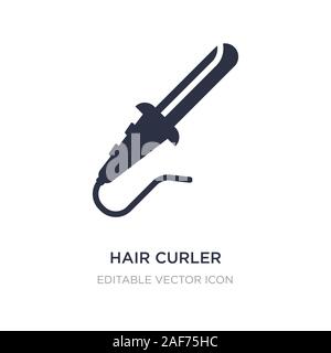 Hair curler icon logo sign vector outline in black and white color ...