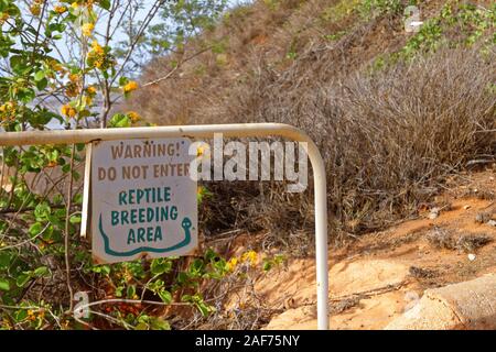 Reptile breeding area sign, Broome, West Kimberley, Western Australia ...