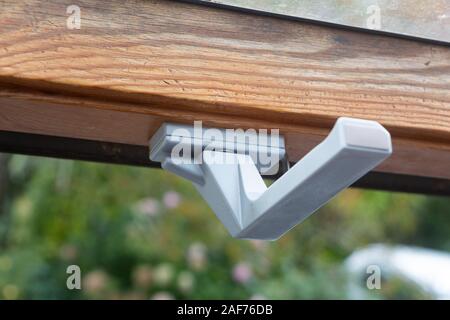 Glass skylight roof with open window, architectural feature detail Stock Photo: 146195871 - Alamy