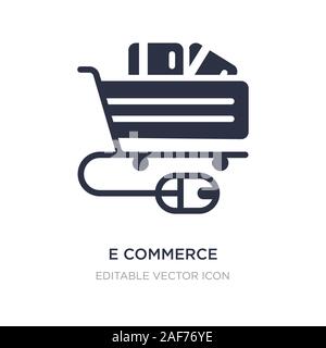 Online shopping from computer and cart on screen vector illustration ...