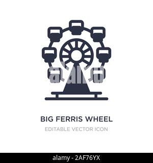 Ferris wheel icon logo sign vector outline in black and white color ...