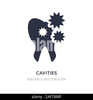 Cavities icon logo sign vector outline in black and white color Stock ...