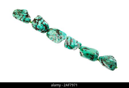 string of beads from natural tumbled colored howlite gemstone isolated on white background Stock ...