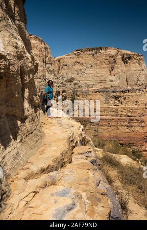 Ethiopia, Tigray, Megab, Gheralta Escarpment, home to hilltop rock-cut ...