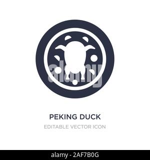 Peking duck food icon logo sign vector outline in black and white color ...
