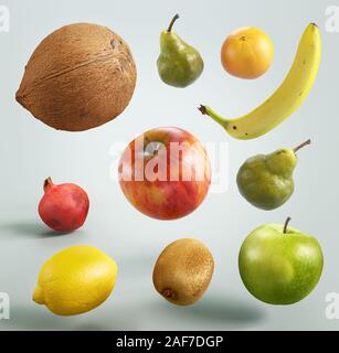 FRESH FRUITS text on red grungy rectangle stamp Stock Photo - Alamy
