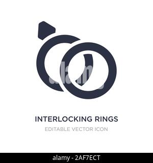 Icon with 3 interlocking circles. rings. Abstract symbol for connection, unity, relation ...