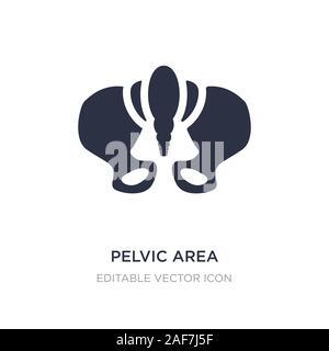 Pelvic area icon logo sign vector outline in black and white color ...