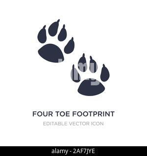 Cute cat left a paw print, black outline, vector illustration in doodle ...