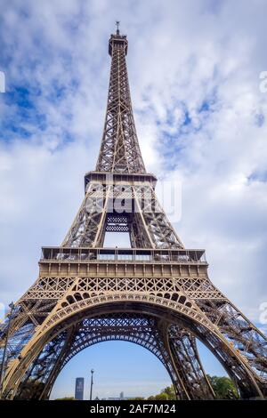 The Eiffel Tower, view from below, Paris France Stock Photo - Alamy
