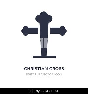 White christian cross icon on blue background. Abstract christian cross ...