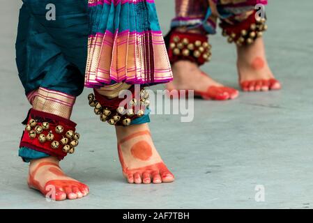 East Indian dancing at a Canada Day celebration with bright coloured ...